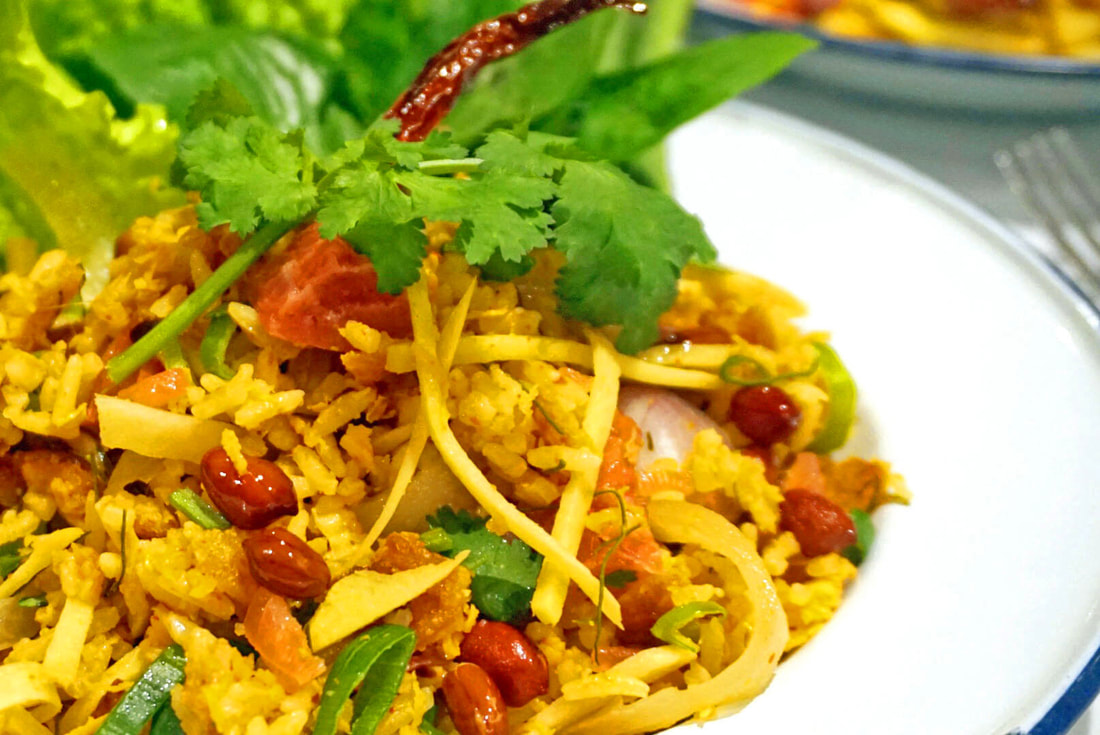 Crispy Rice Salad with Fermented Pork Recipe: Nam Khao - Lion Brand